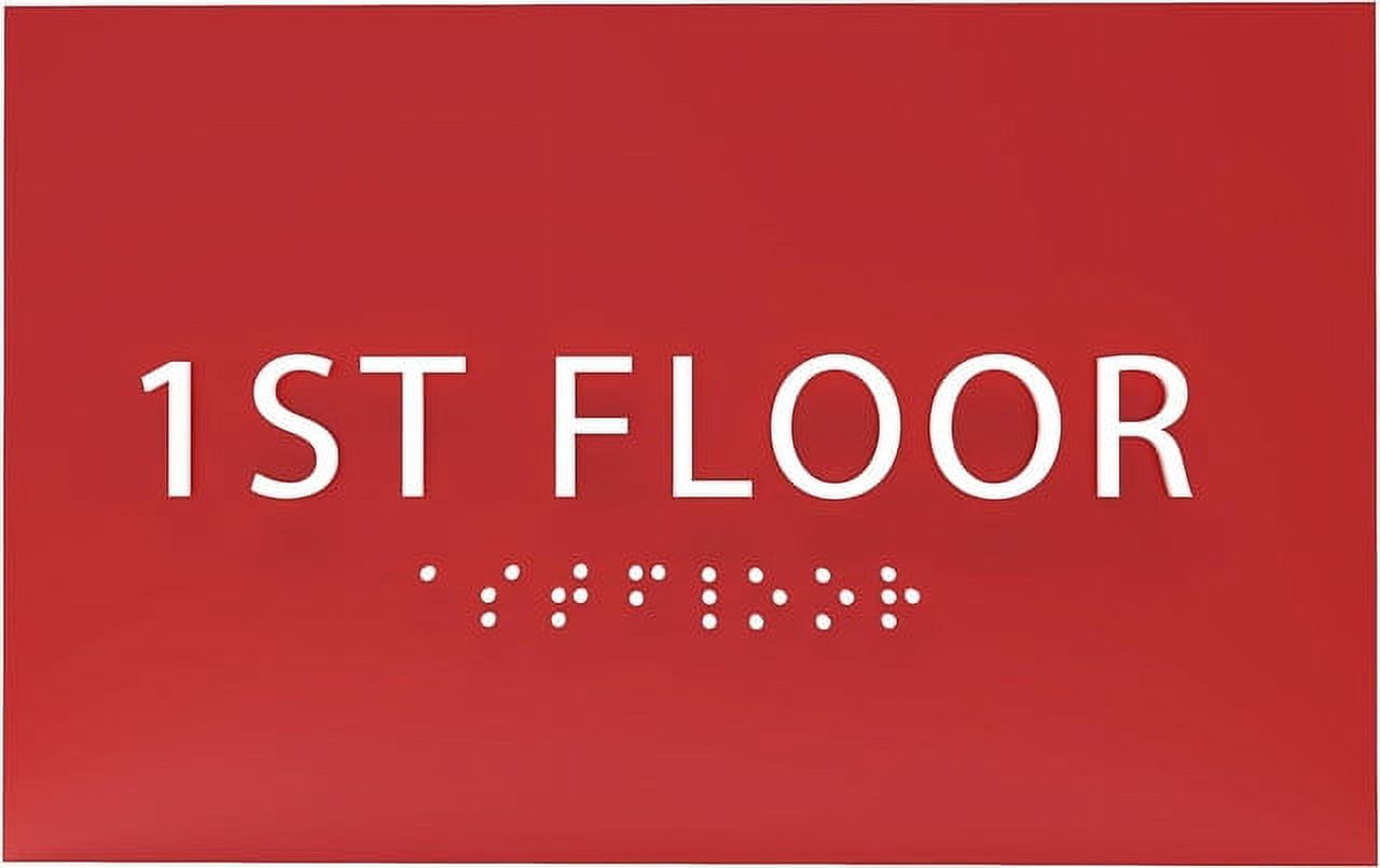 ADA CENTRAL SIGNS - 6" X4" 1st Floor Sign - ADA Compliant Tactile ...