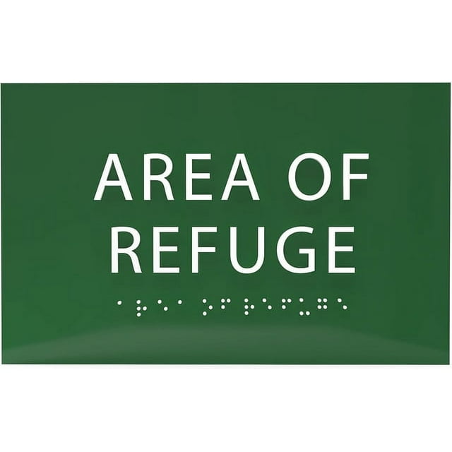 ADA CENTRAL SIGNS - 6" X4" Area of Refuge Sign - ADA Compliant Tactile ...