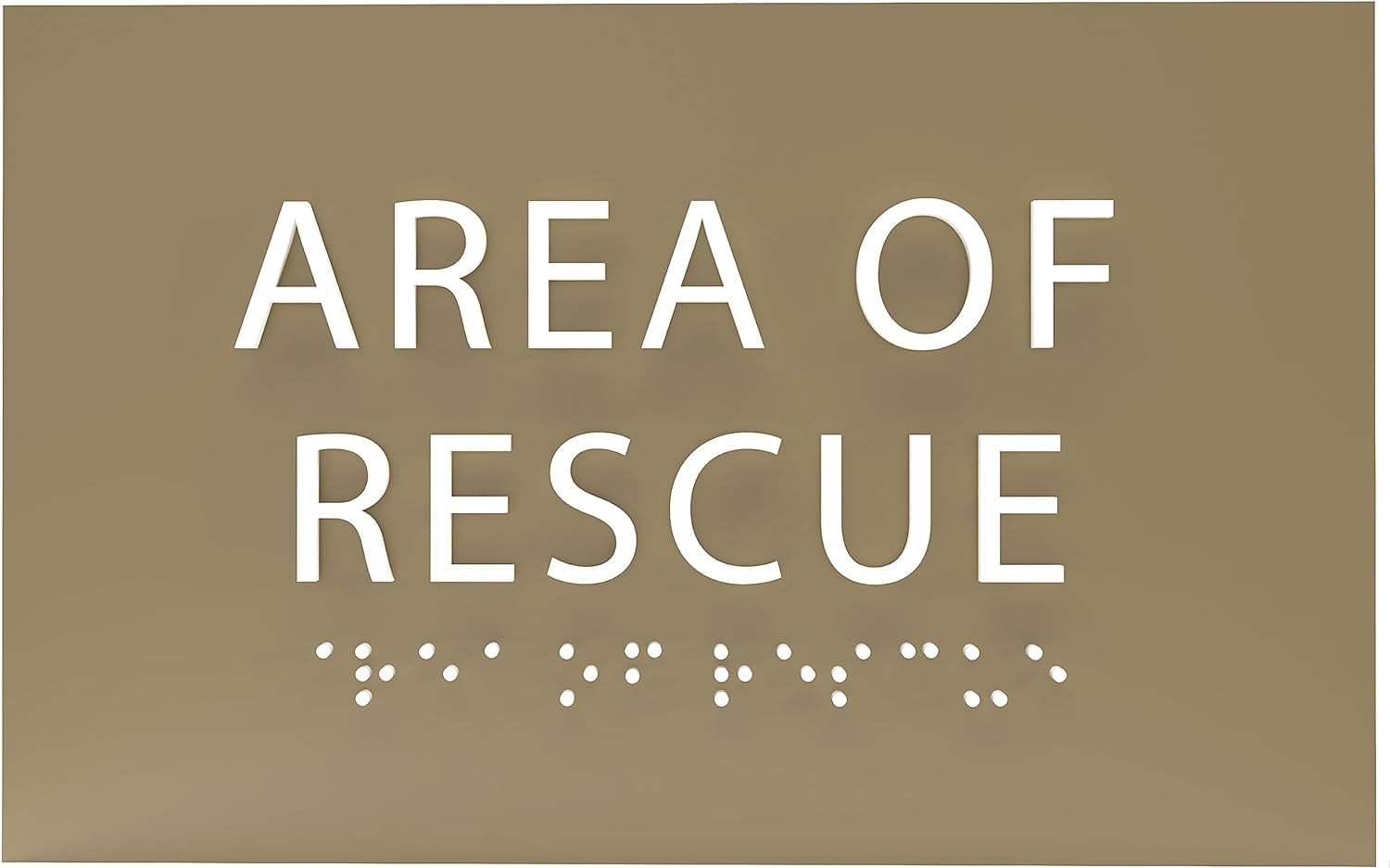 ADA CENTRAL SIGNS - 6" X4" Area of Rescue Sign - ADA Compliant Tactile ...