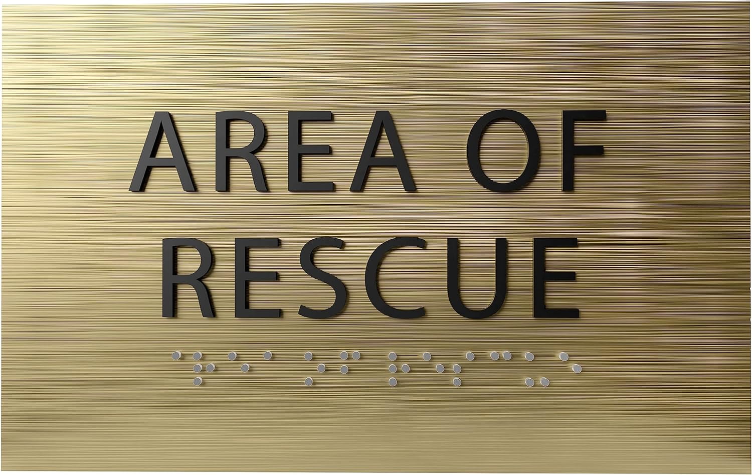 ADA CENTRAL SIGNS - 6" X4" Area of Rescue Sign - ADA Compliant Tactile ...