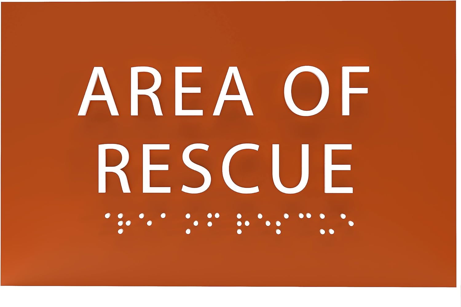ADA CENTRAL SIGNS - 6" X4" Area of Rescue Sign - ADA Compliant Tactile ...