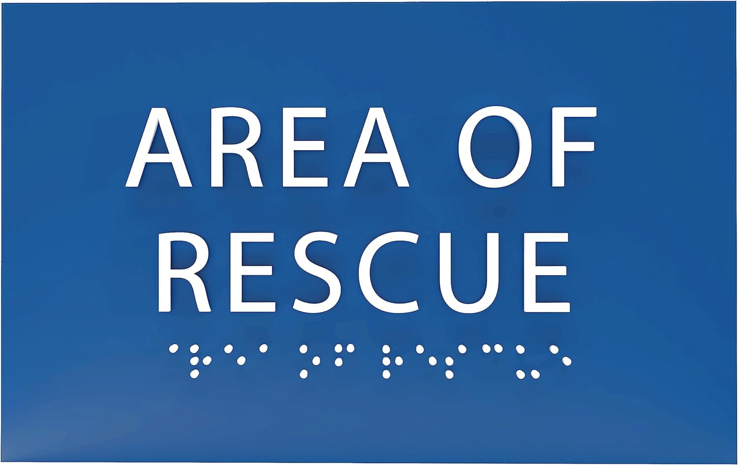 ADA CENTRAL SIGNS - 6" X4" Area of Rescue Sign - ADA Compliant Tactile ...