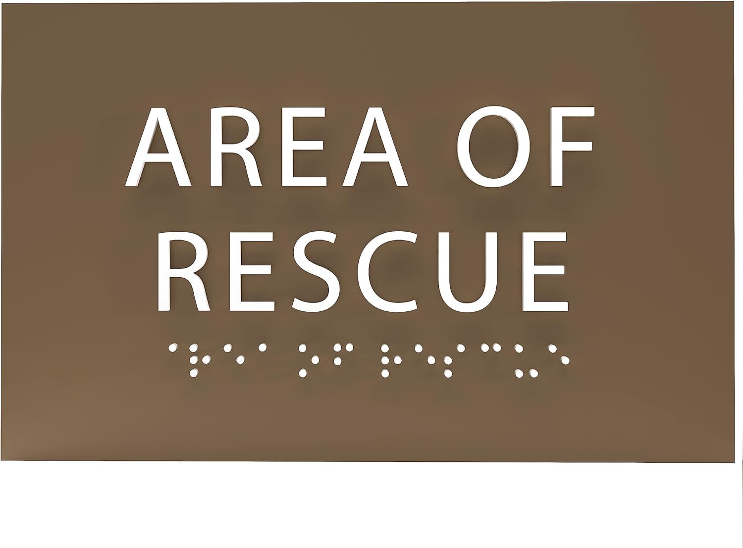 ADA CENTRAL SIGNS - 6" X4" Area of Rescue Sign - ADA Compliant Tactile ...