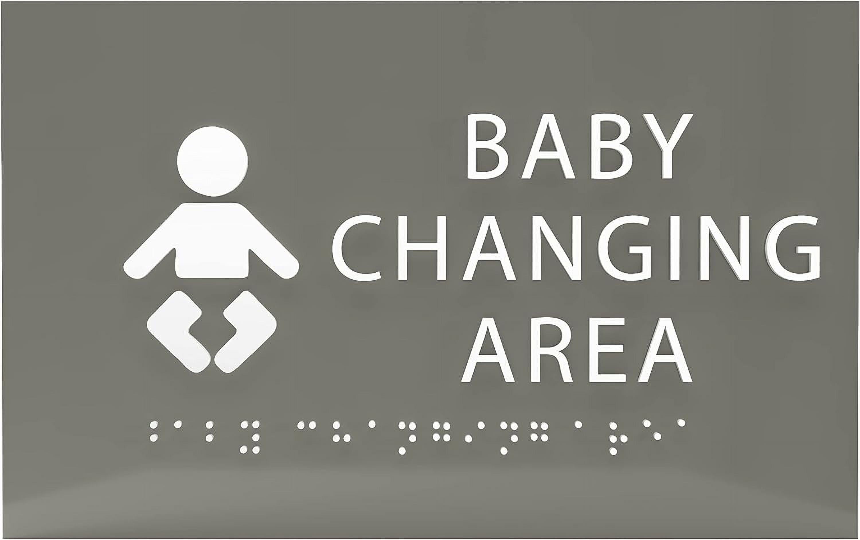 ADA CENTRAL SIGNS - 6" X4" Baby Changing Area Sign | Tactile Graphics ...
