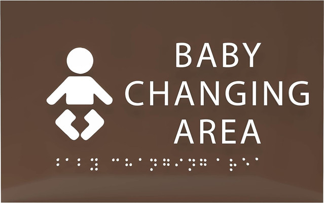 ADA CENTRAL SIGNS - 6" X4" Baby Changing Area Sign | Tactile Graphics ...
