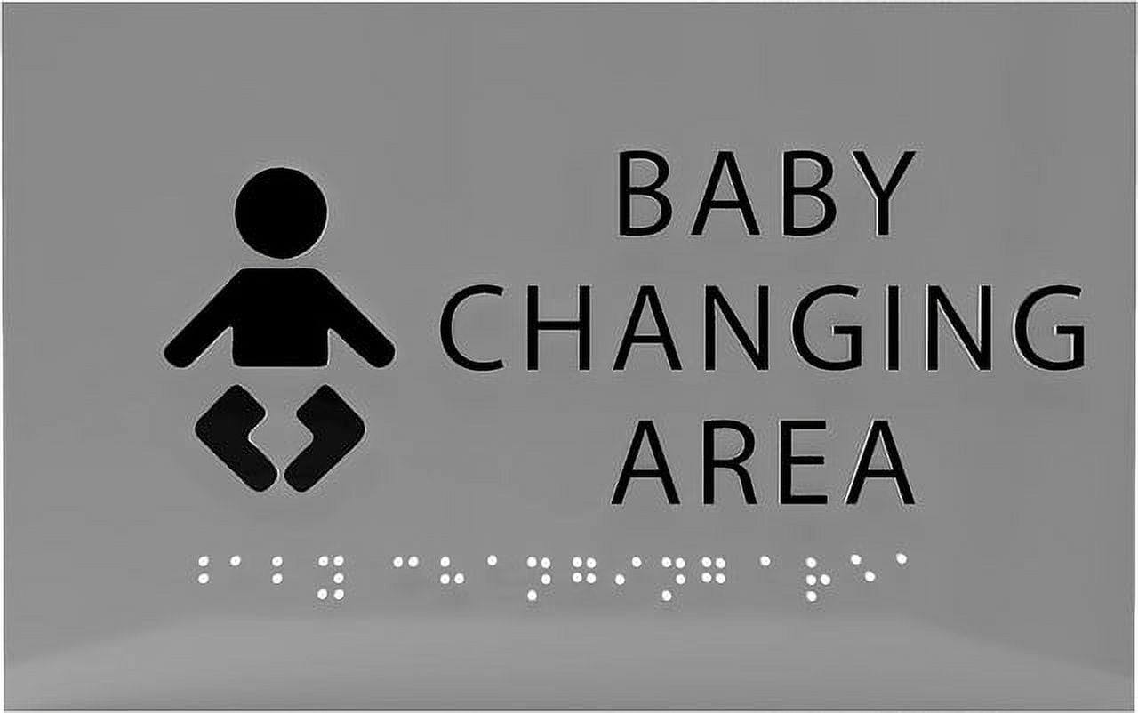 ADA CENTRAL SIGNS - 6" X4" Baby Changing Area Sign | Tactile Graphics ...