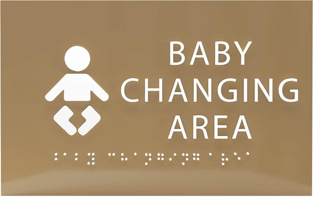 ADA CENTRAL SIGNS - 6" X4" Baby Changing Area Sign | Tactile Graphics ...