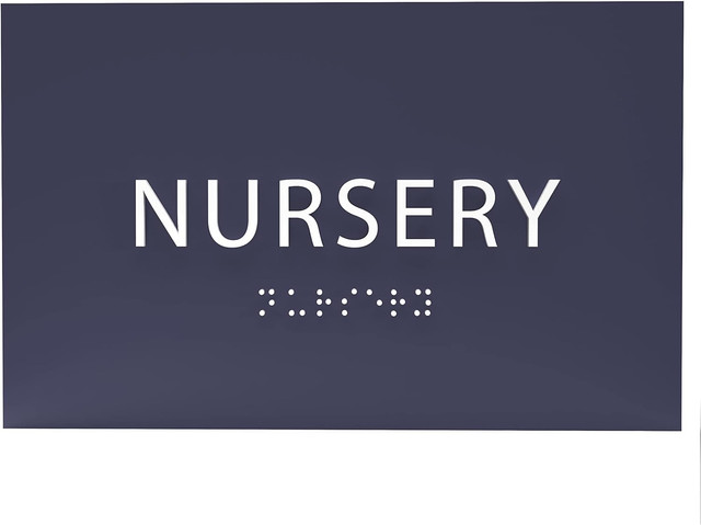 ADA CENTRAL SIGNS - 6" X4" Baby Nursery Sign | Tactile Graphics Grade 2 ...