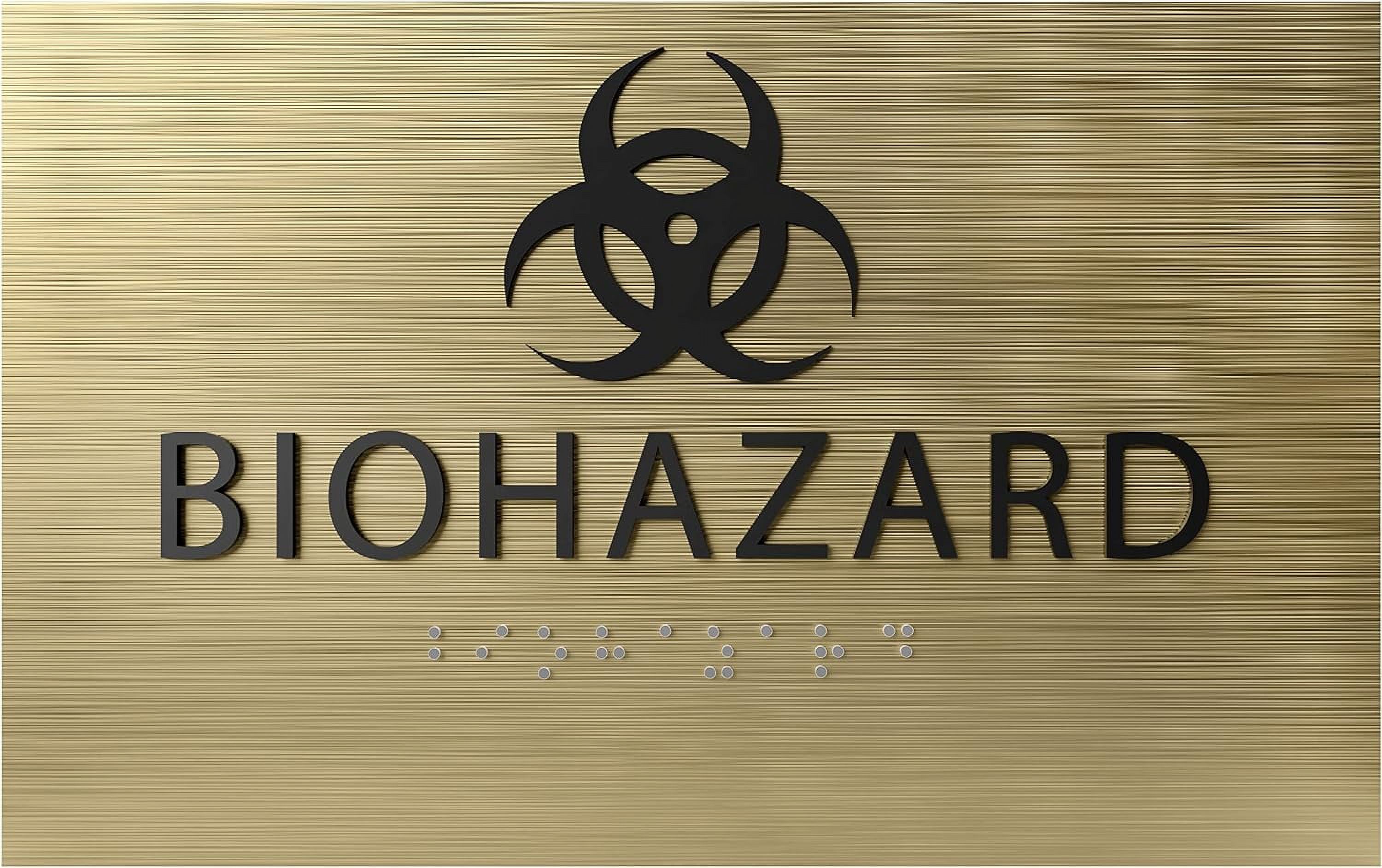 ADA CENTRAL SIGNS - 6" X4" Biohazard Sign | Tactile Graphics Grade 2 ...