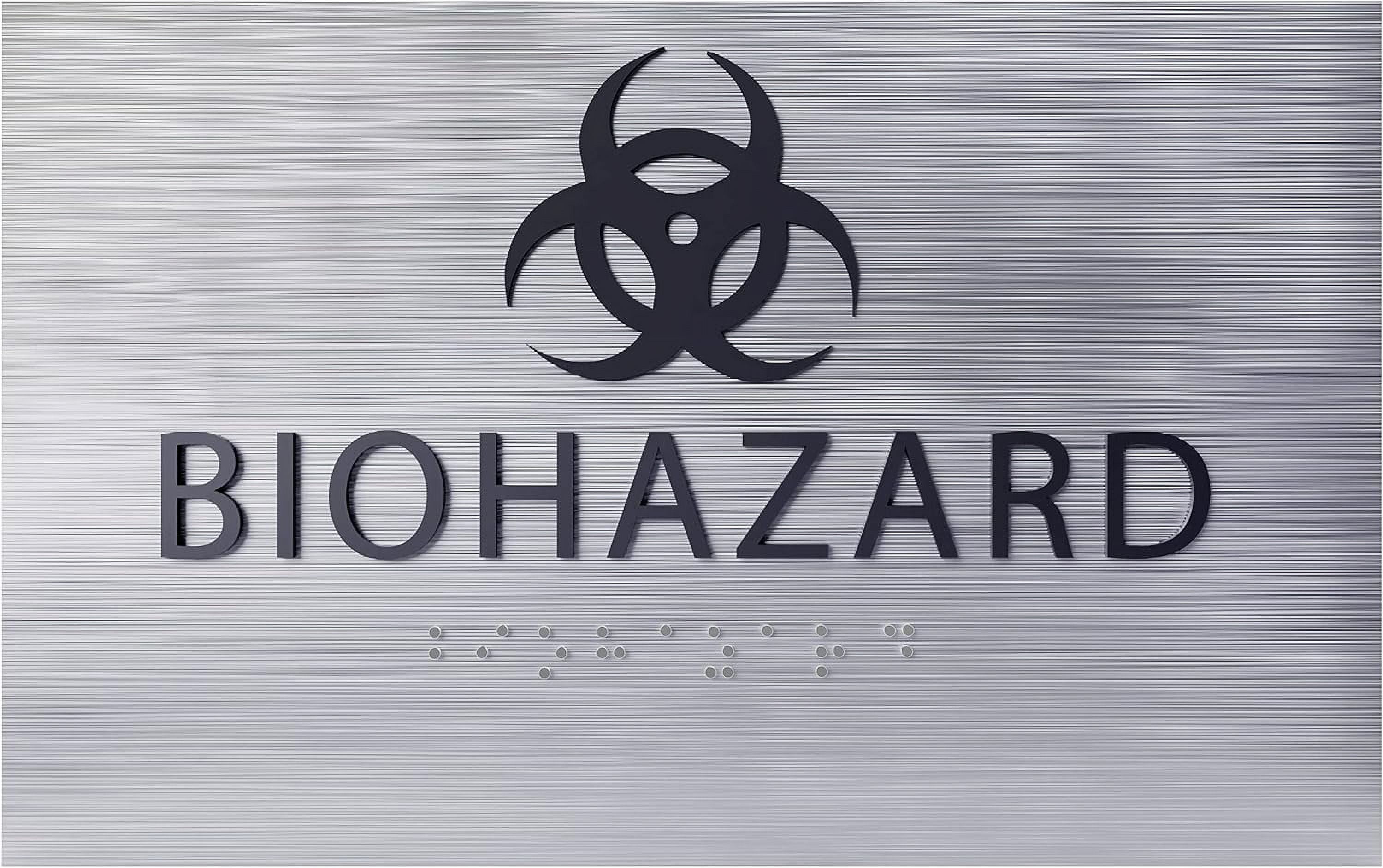 ADA CENTRAL SIGNS - 6" X4" Biohazard Sign | Tactile Graphics Grade 2 ...