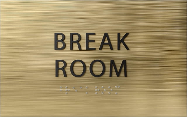 ADA CENTRAL SIGNS - 6" X4" Break Room Sign - ADA Compliant Tactile ...
