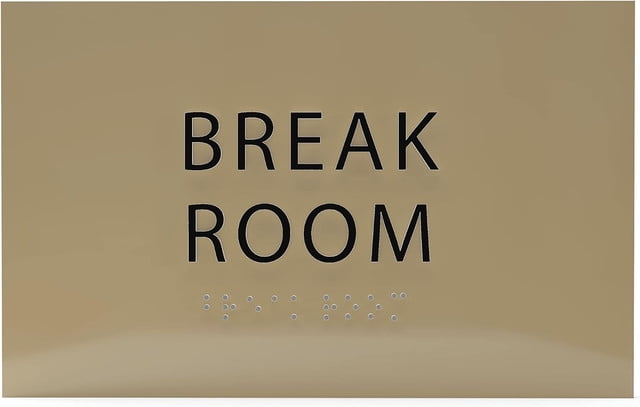 ADA CENTRAL SIGNS - 6" X4" Break Room Sign - ADA Compliant Tactile ...