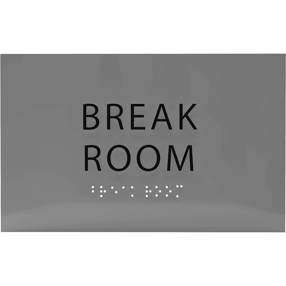 ADA CENTRAL SIGNS - 6" X4" Break Room Sign - ADA Compliant Tactile ...