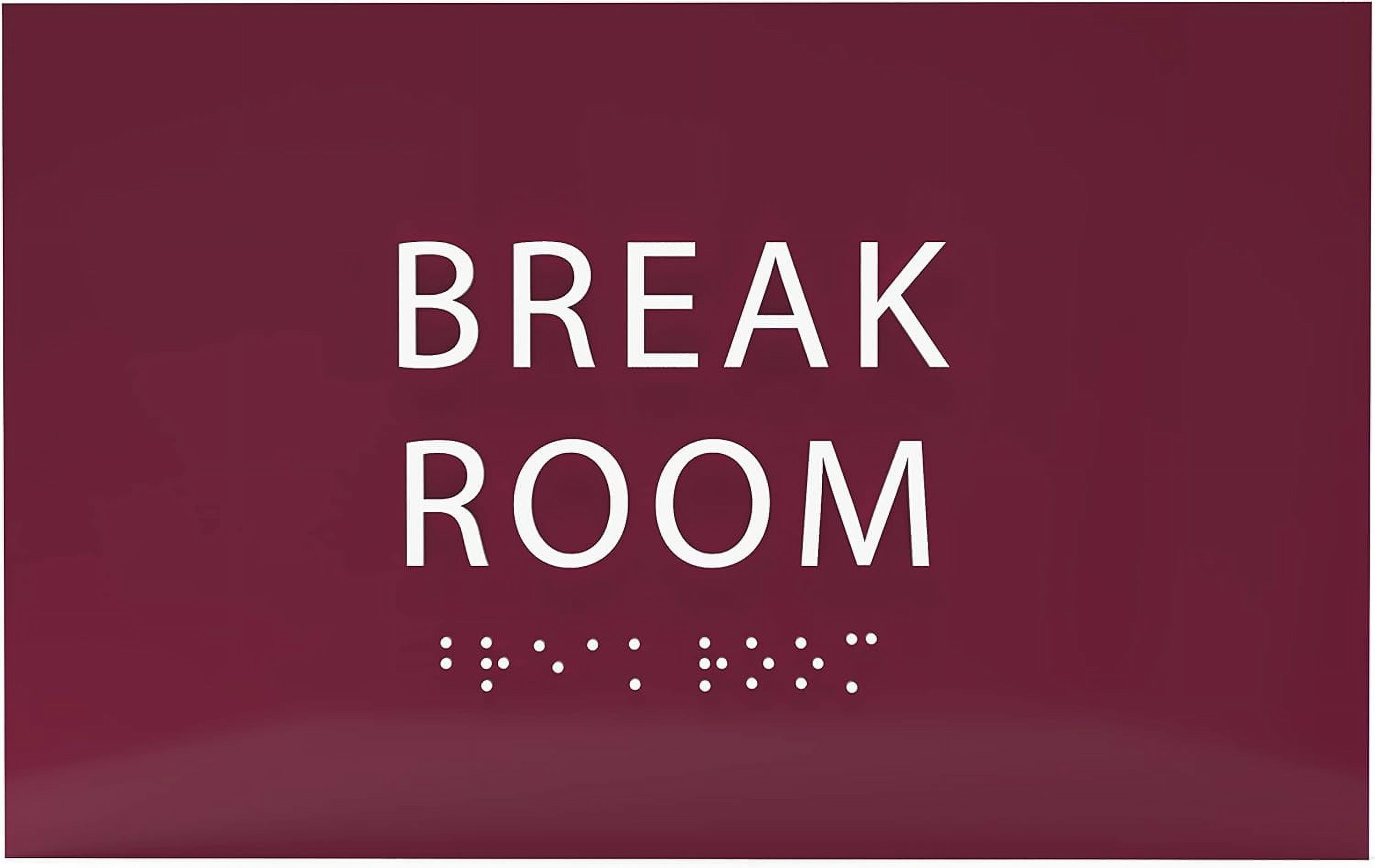 ADA CENTRAL SIGNS - 6" X4" Break Room Sign - ADA Compliant Tactile ...