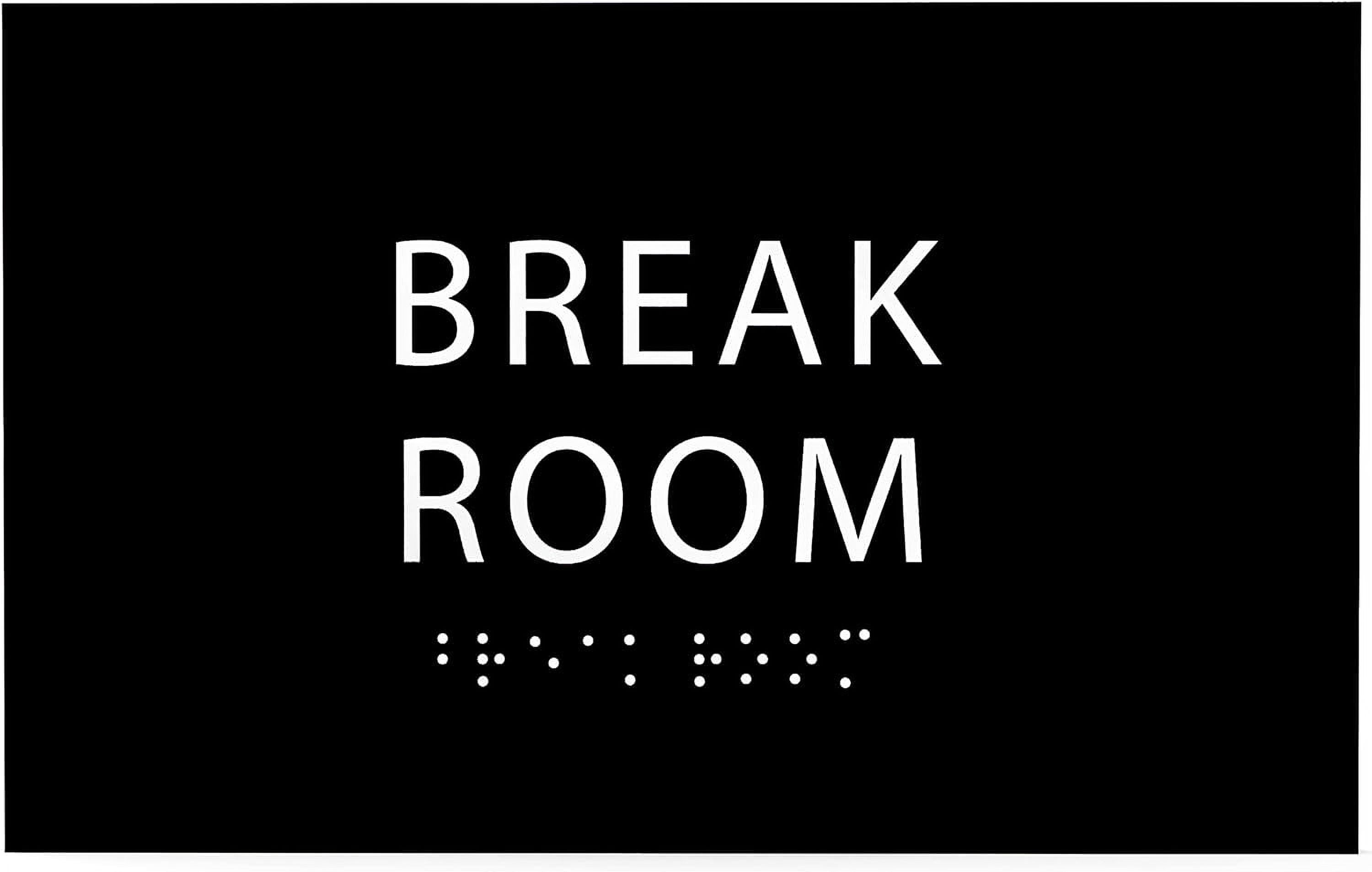 ADA CENTRAL SIGNS - 6" X4" Break Room Sign - ADA Compliant Tactile ...