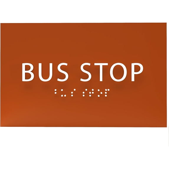 ADA CENTRAL SIGNS - 6" X4" Bus Stop Sign - ADA Compliant Tactile ...