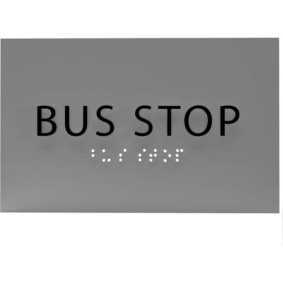 ADA CENTRAL SIGNS - 6" X4" Bus Stop Sign - ADA Compliant Tactile ...