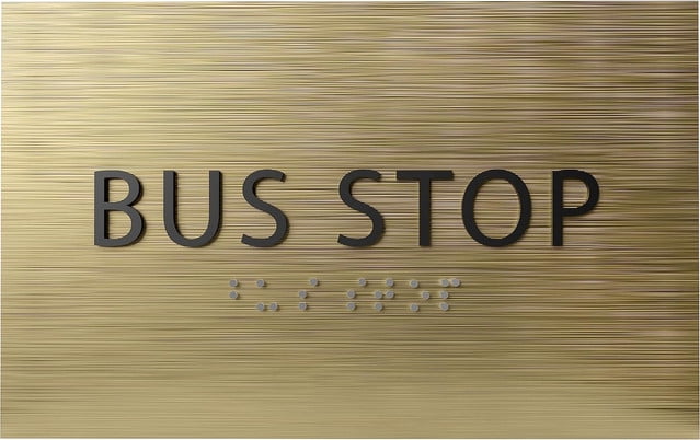 ADA CENTRAL SIGNS - 6" X4" Bus Stop Sign - ADA Compliant Tactile ...