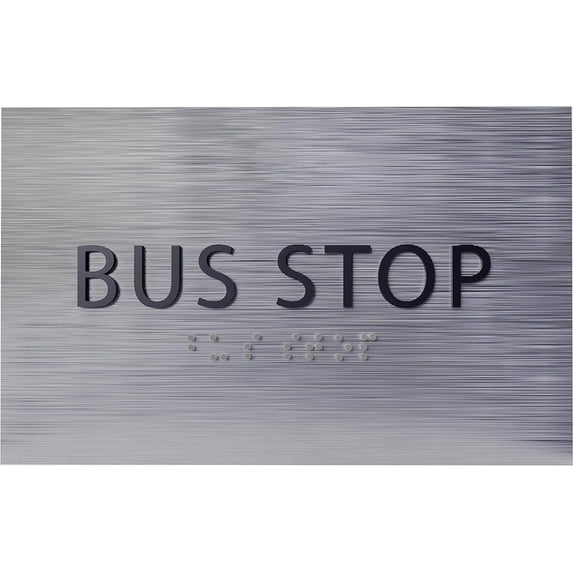 ADA CENTRAL SIGNS - 6" X4" Bus Stop Sign - ADA Compliant Tactile ...