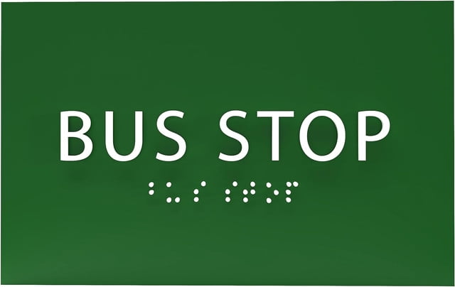 ADA CENTRAL SIGNS - 6" X4" Bus Stop Sign - ADA Compliant Tactile ...
