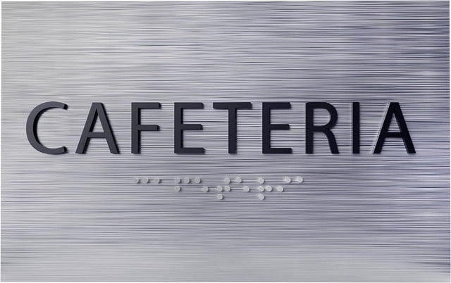 ADA CENTRAL SIGNS - 6" X4" Cafeteria Sign - ADA Compliant Tactile ...