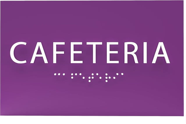 ADA CENTRAL SIGNS - 6" X4" Cafeteria Sign - ADA Compliant Tactile ...