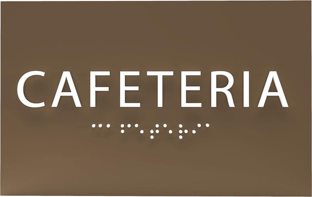 ADA CENTRAL SIGNS - 6" X4" Cafeteria Sign - ADA Compliant Tactile ...