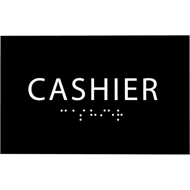 ADA CENTRAL SIGNS - 6" X4" Cashier Sign - ADA Compliant Tactile ...
