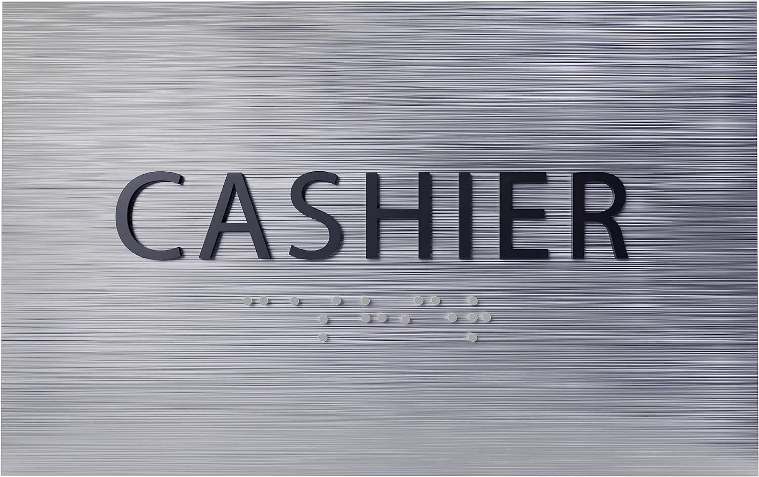 ADA CENTRAL SIGNS - 6" X4" Cashier Sign - ADA Compliant Tactile ...