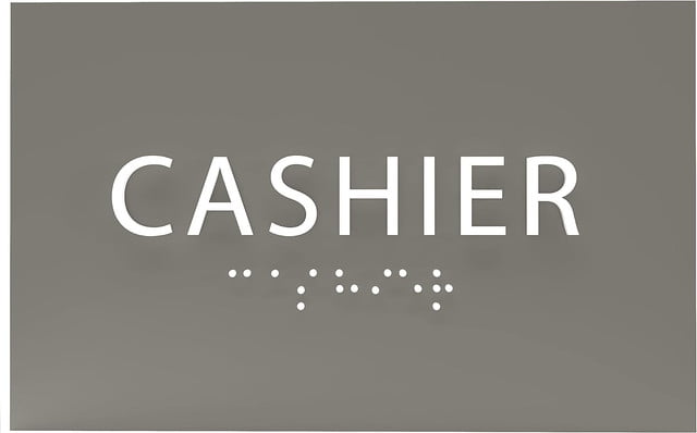 ADA CENTRAL SIGNS - 6" X4" Cashier Sign - ADA Compliant Tactile ...