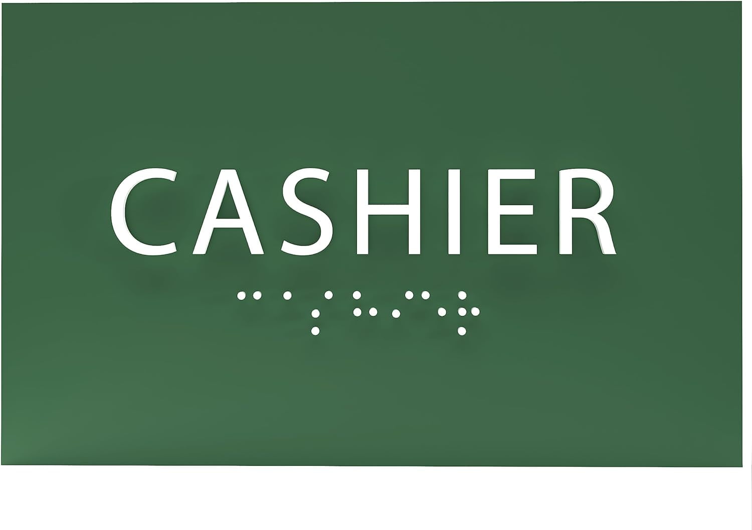ADA CENTRAL SIGNS - 6" X4" Cashier Sign - ADA Compliant Tactile ...