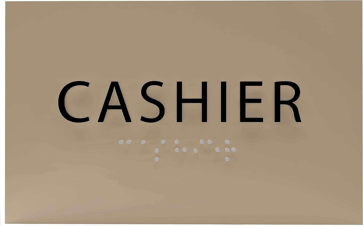 ADA CENTRAL SIGNS - 6" X4" Cashier Sign - ADA Compliant Tactile ...