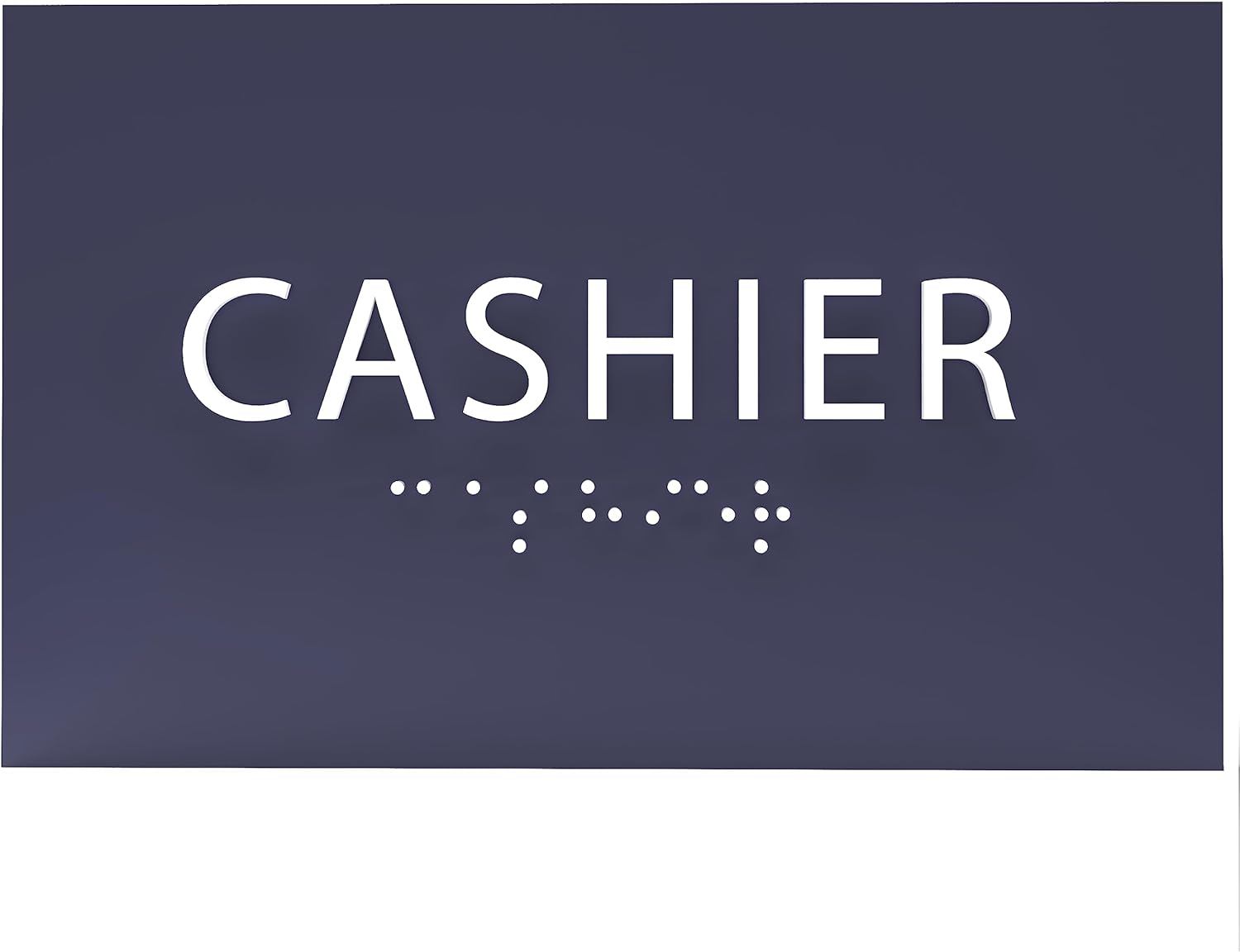 ADA CENTRAL SIGNS - 6" X4" Cashier Sign - ADA Compliant Tactile ...