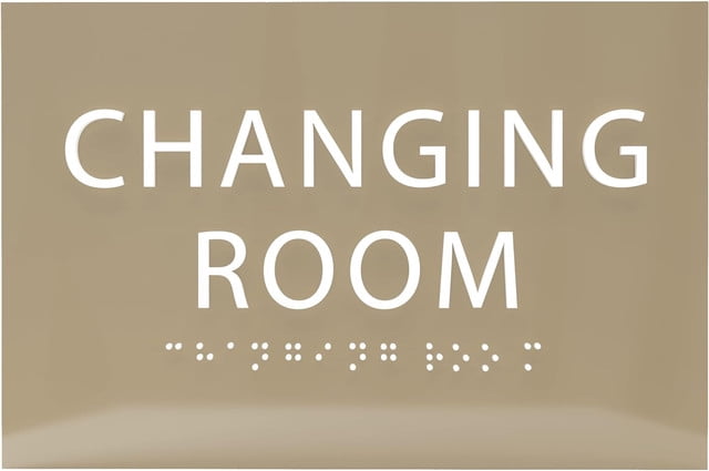 ADA CENTRAL SIGNS - 6" X4" Changing Room Sign - ADA Compliant Tactile ...