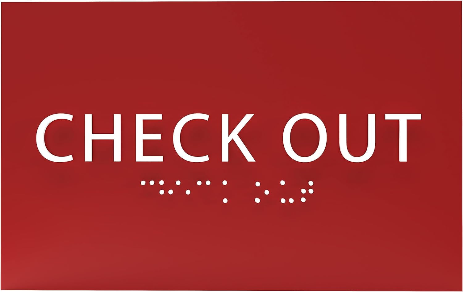 ADA CENTRAL SIGNS - 6" X4" Check Out Sign - ADA Compliant Tactile ...
