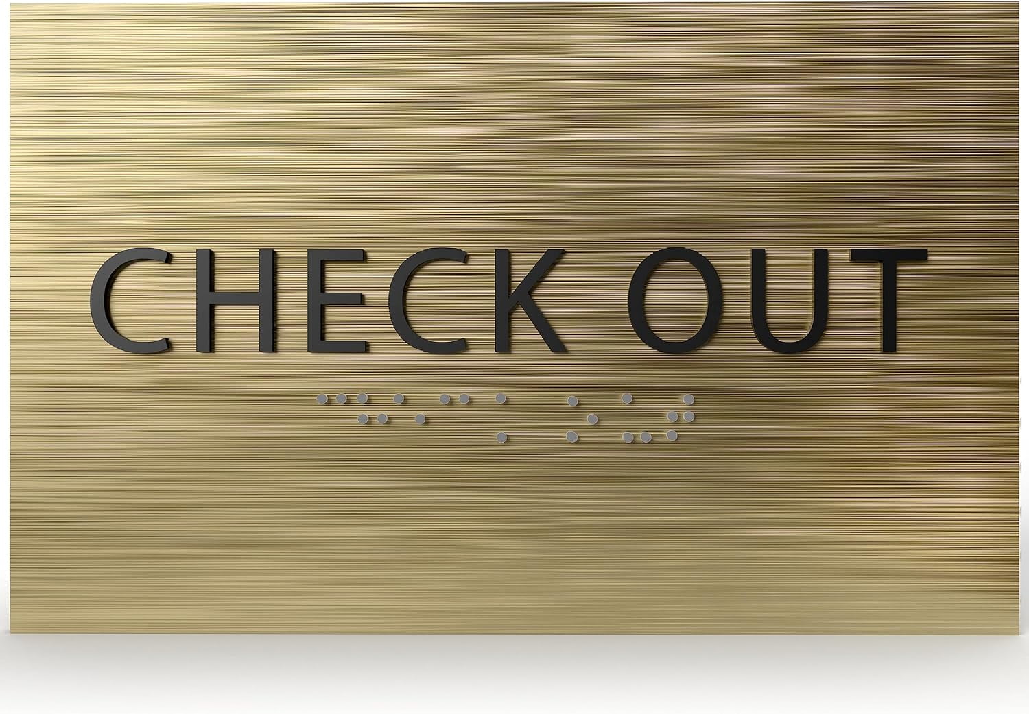 ADA CENTRAL SIGNS - 6" X4" Check Out Sign - ADA Compliant Tactile ...