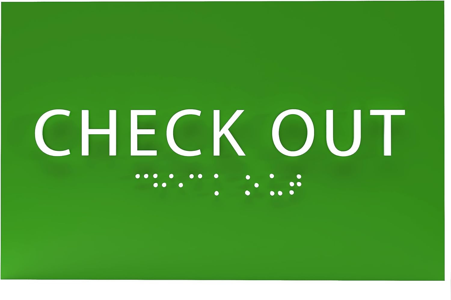 ADA CENTRAL SIGNS - 6" X4" Check Out Sign - ADA Compliant Tactile ...
