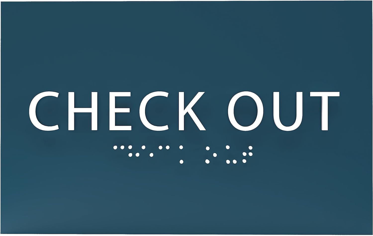 ADA CENTRAL SIGNS - 6" X4" Check Out Sign - ADA Compliant Tactile ...