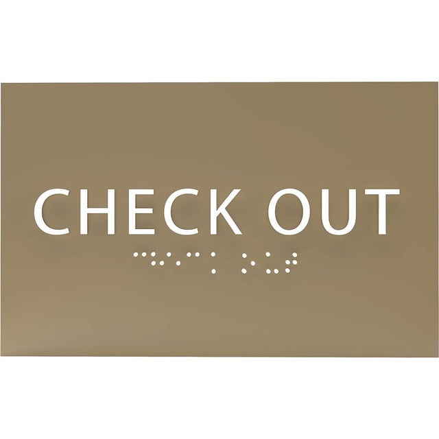 ADA CENTRAL SIGNS - 6" X4" Check Out Sign - ADA Compliant Tactile ...