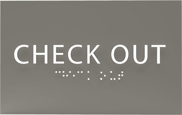 ADA CENTRAL SIGNS - 6" X4" Check Out Sign - ADA Compliant Tactile ...