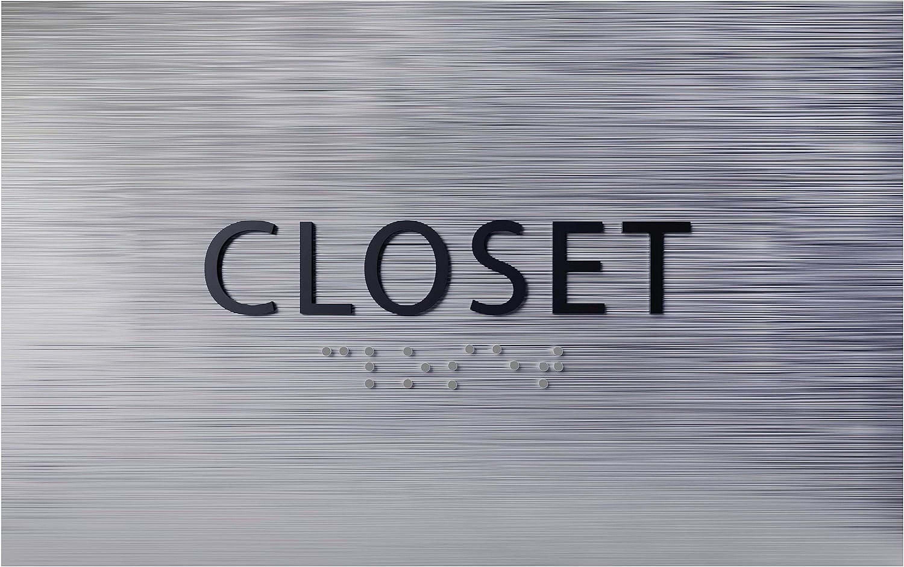 ADA CENTRAL SIGNS - 6" X4" Closet Sign - ADA Compliant Tactile Graphics ...