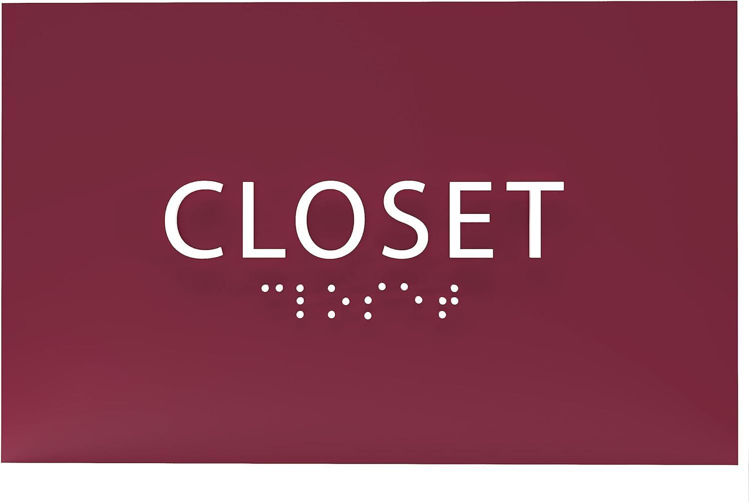 ADA CENTRAL SIGNS - 6" X4" Closet Sign - ADA Compliant Tactile Graphics ...