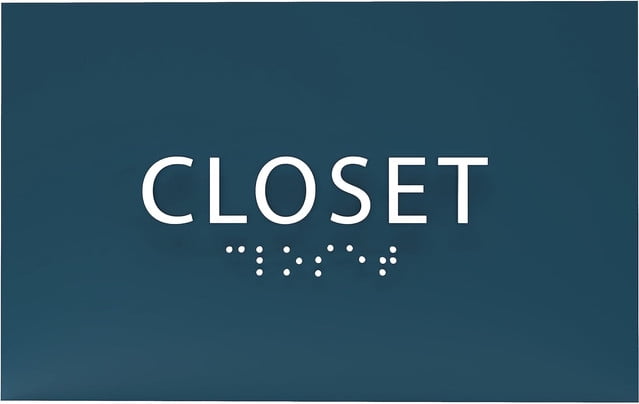 ADA CENTRAL SIGNS - 6" X4" Closet Sign - ADA Compliant Tactile Graphics ...