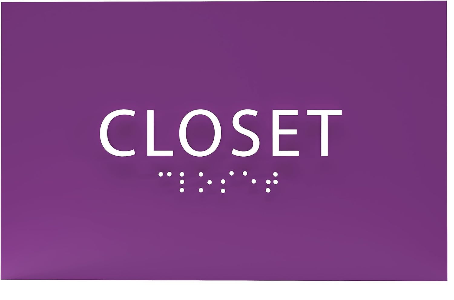 ADA CENTRAL SIGNS - 6" X4" Closet Sign - ADA Compliant Tactile Graphics ...