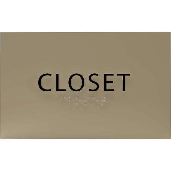 ADA CENTRAL SIGNS - 6" X4" Closet Sign - ADA Compliant Tactile Graphics ...