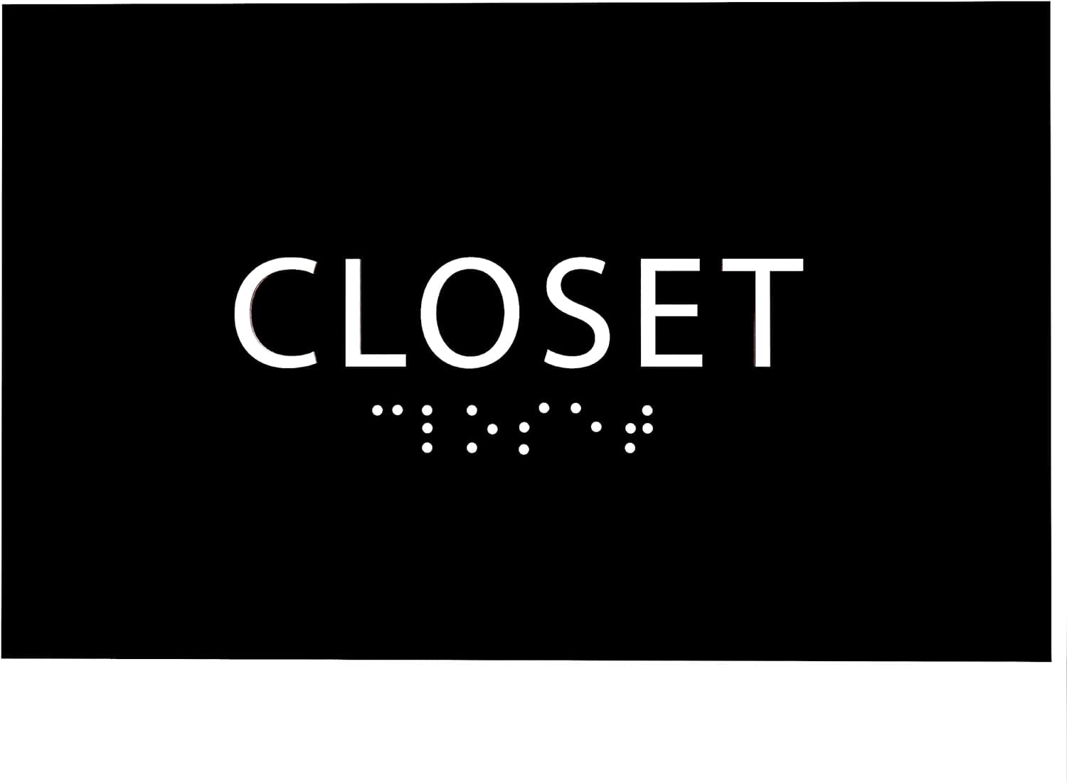 ADA CENTRAL SIGNS - 6" X4" Closet Sign - ADA Compliant Tactile Graphics ...