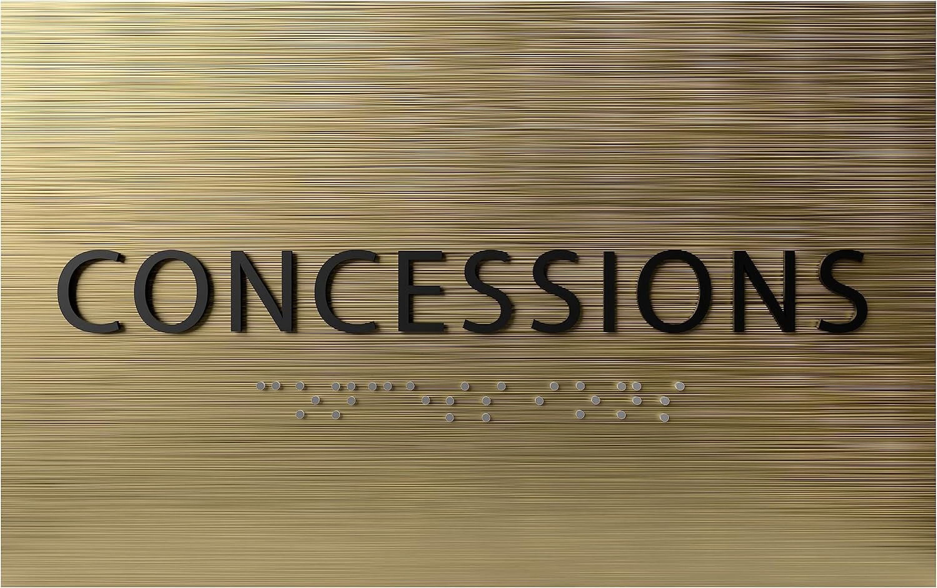 ADA CENTRAL SIGNS - 6" X4" Concessions Sign - ADA Compliant Tactile ...