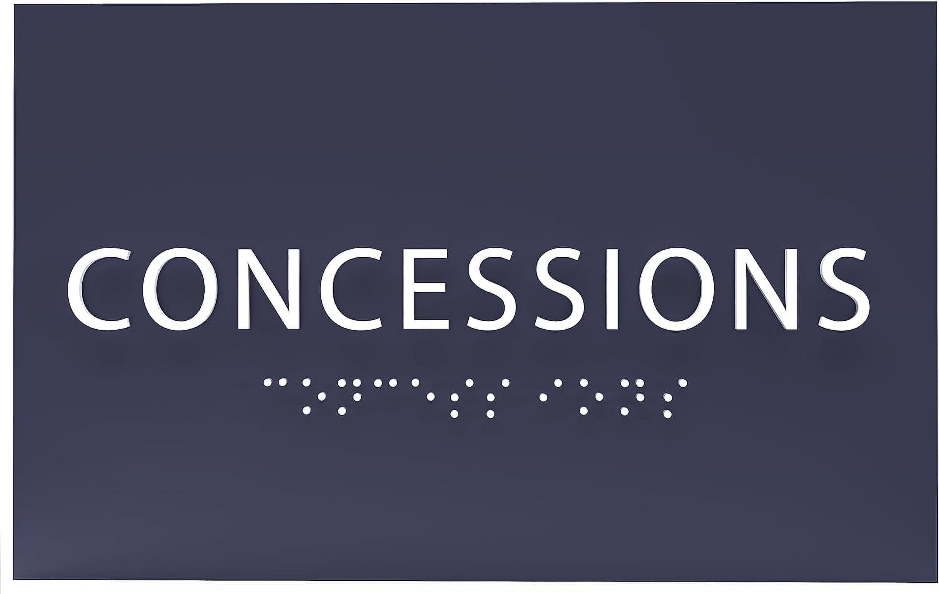 ADA CENTRAL SIGNS - 6" X4" Concessions Sign - ADA Compliant Tactile ...