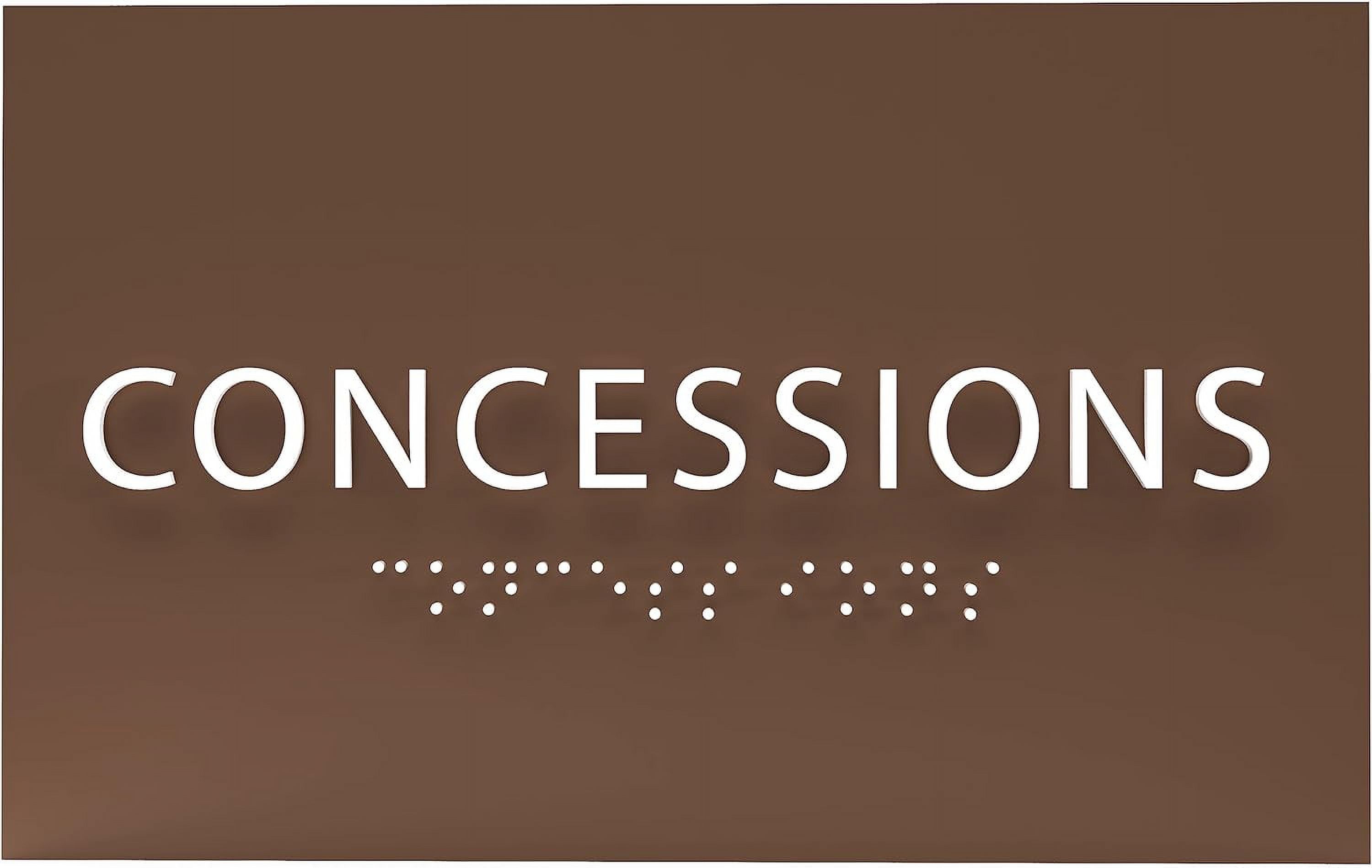 ADA CENTRAL SIGNS - 6" X4" Concessions Sign - ADA Compliant Tactile ...