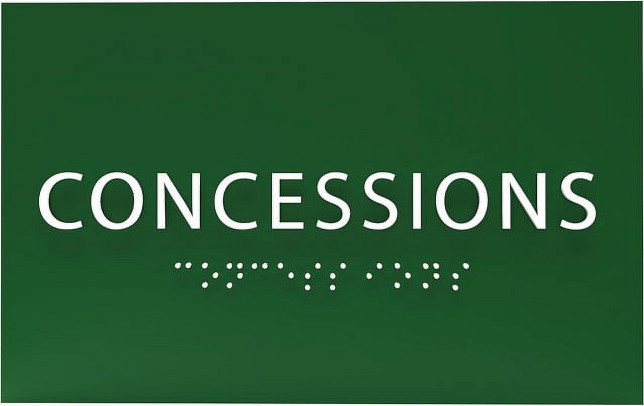 ADA CENTRAL SIGNS - 6" X4" Concessions Sign - ADA Compliant Tactile ...